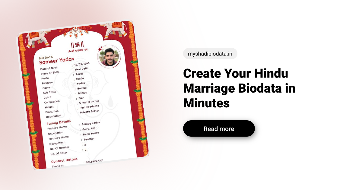 Create Your Hindu Marriage Biodata in Minutes