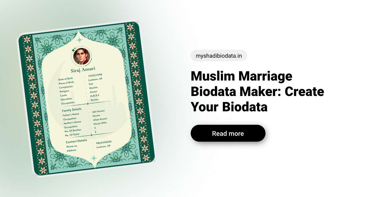 Create Your Muslim Biodata for Marriage - Free Templates