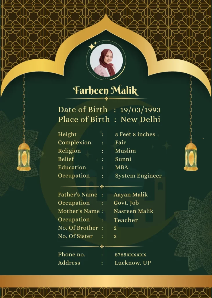 Create Your Biodata For Marriage Free Templates Formats